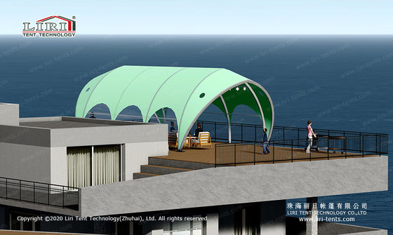 Excellent shell shape glamping tent with luxury roof lining and curtain