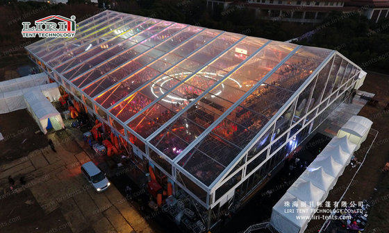 50m width transparent tent with clear tent for 5000 people capacity