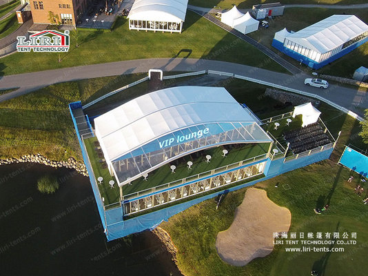 20M x 30M  Arched  Roof Double Decker Marquee Tents with Solid Wall  For Glof