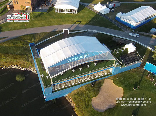 20M x 30M  Arched  Roof Double Decker Marquee Tents with Solid Wall  For Glof