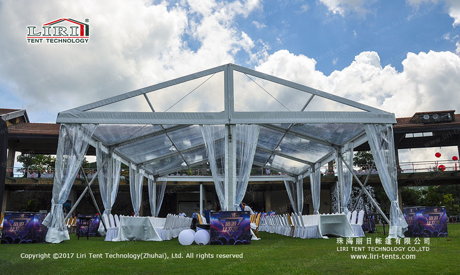 200-300 People Waterproof Clear Party Tent with Clear Top for Outdoor Parties and Events