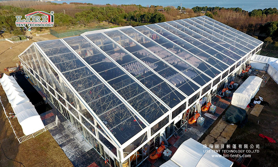 50m Width Large Luxury Wedding Tents , Transparent Top Tent For Different Event Festival