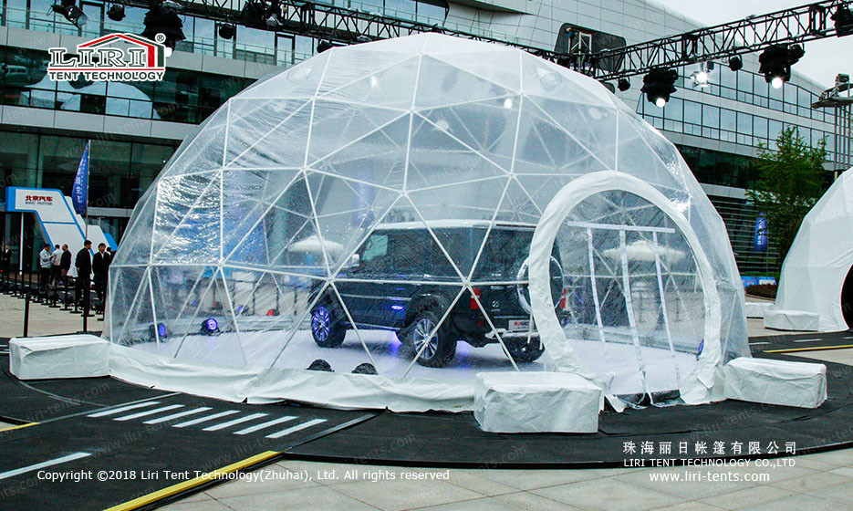Transparent PVC Cover Geodesic Dome Tents For Wedding / Party 100 - 10000 People