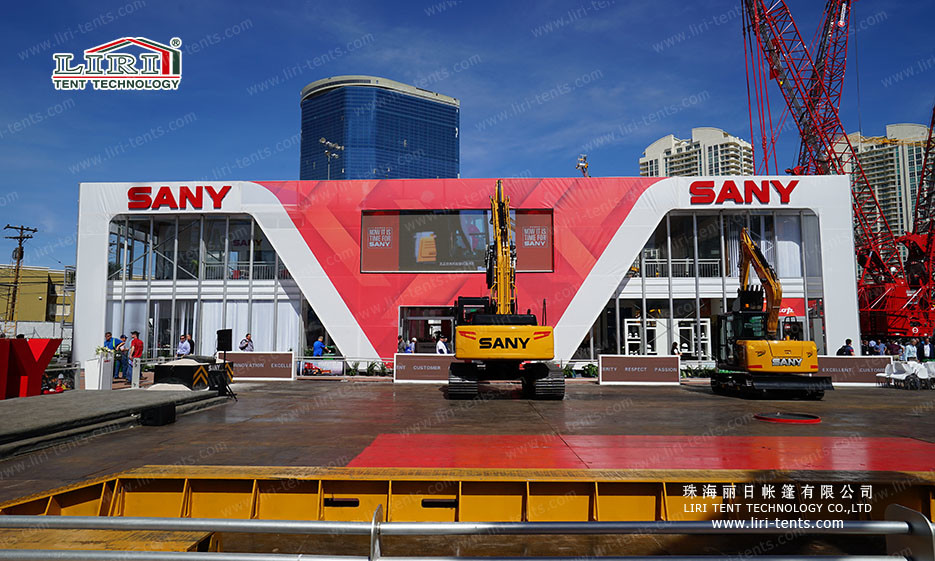 Fire Retardant Removable Thermo Roof Cube Double Decker Tents With Sany Sign Advertising