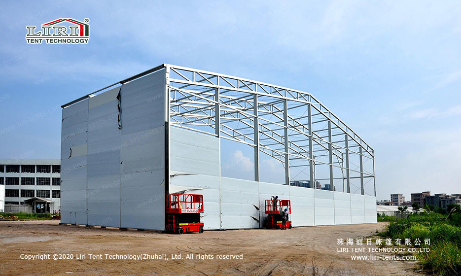 40m width Large durable stronger hanger tent with 10m side height