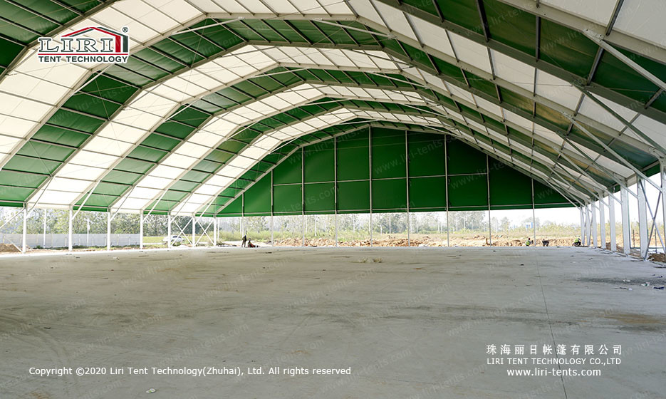 50x65m polygon tent with white and green color for Sport Court