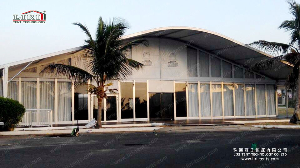 800 people capacity Arcum Tent with glass wall for party