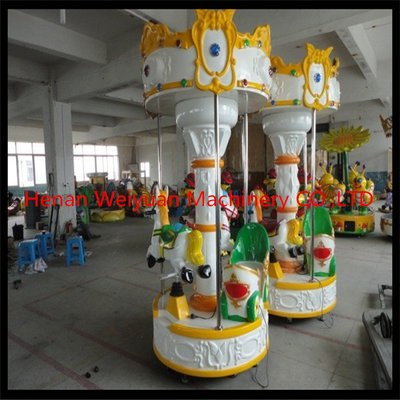 China Shopping mall attraction 3 seats mini carousel horse rides for sale supplier