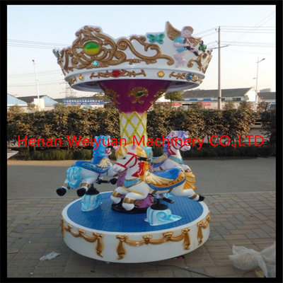 Mini fairground rides 3 people seats small carousel horses for sale supplier