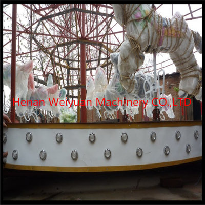 Fairground carousel horse ride for sale coin operated kiddie rides carousel supplier