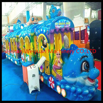 hot sale fiberglass  musical sea world Track Train Rides for Kids supplier