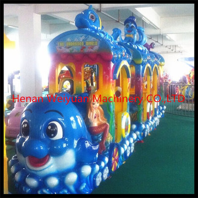 hot sale fiberglass  musical sea world Track Train Rides for Kids supplier