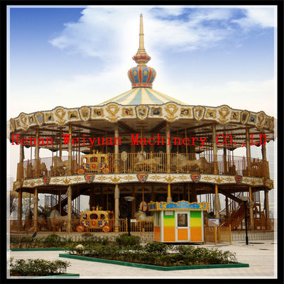 children playground game funfair double floor carousel for sale supplier
