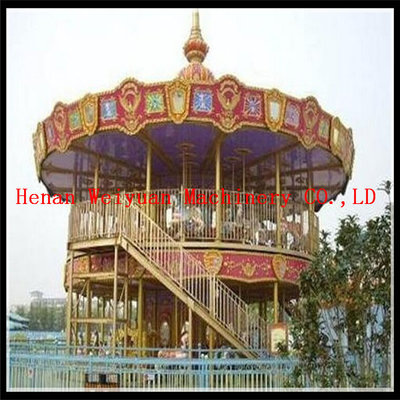 children playground game funfair double floor carousel for sale supplier