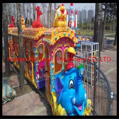Elephant theme big amusement park rides kiddy train for sale / amusement park electric trains supplier
