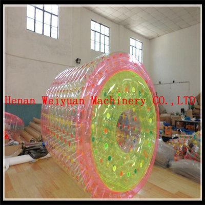 PVC1.2MM Colorful 2.2m hot air welding  Floating Kids Toys colorful  Inflatable water roller ball for water pool supplier