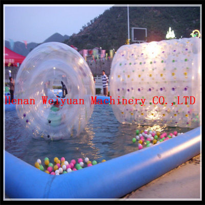 PVC1.2MM Colorful 2.2m hot air welding  Floating Kids Toys colorful  Inflatable water roller ball for water pool supplier