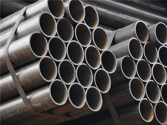 Black ERW Welded Steel Pipe With Plain / Beveled Ending DIN JIS Anti Corrosion