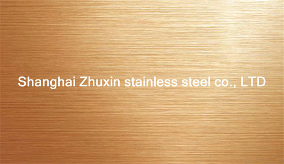 Golden 0Cr17Ni12Mo2 0.3mm Brushed Stainless Steel Sheet cold rolled for chemical / petroleum