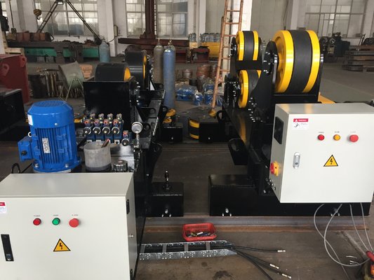 Black Painting Tank Turning Rollers With 80 Ton Capacity , Coated With PU Wheels