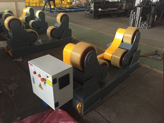 Self Aligned Pipe Turning Rolls Pipe Welding Rollers 350 X 120mm Rubber Wheels