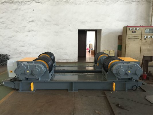 Dual PU Wheel Welding Pipe Turning Rolls / Conventional Welding Rotator Loading 200T Pressure Vessel