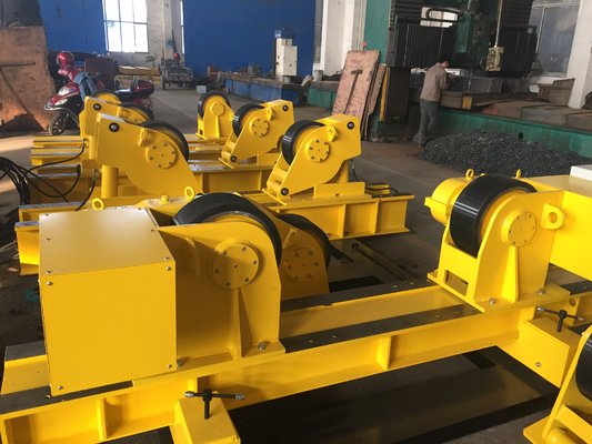 Yellow Adjustable Tank Turning Rolls Manual Screw Steel Polyurethane Wheel