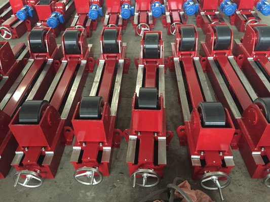 Bolt Adjustment Self Aligning Fit Up Tank Rotator 20 Ton Coated With Rubber Wheels