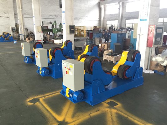 40 Ton Self Aligning Welding Rotator Motorized Moving PU Coated Wheels