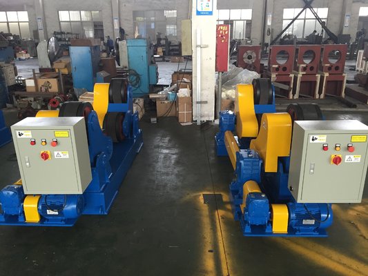 40 Ton Self Aligning Welding Rotator Motorized Moving PU Coated Wheels