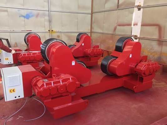 5.5kw Self Aligning Welding Rotator 100 Ton Loading Capacity Rubber Wheel