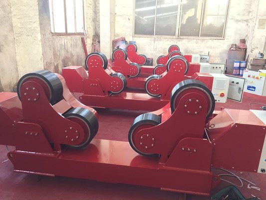 5.5kw Self Aligning Welding Rotator 100 Ton Loading Capacity Rubber Wheel