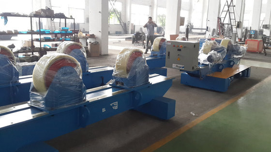 40 Ton Tank Turning Rolls With 400 X 120mm Rubber Wheels ,  Adjust By Bolt