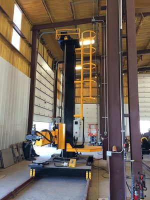 5 X 5 Welding Column And Boom Travel On Rail , With Recovery Machine And Cross Slide