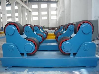 Yellow Cylinder Tank Welding Rotator , Power Rollers For Pipe Welding 15 Ton Loading