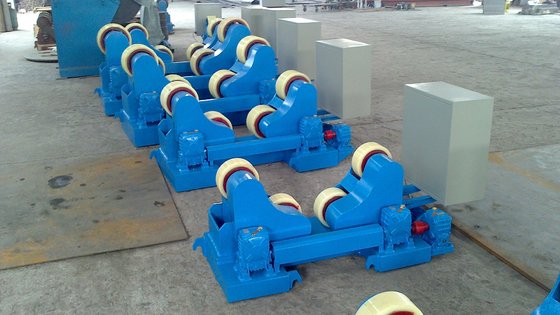 Motorized Moving Sand Blasting Automatic Pipe Roller For Welding 400×120mm Rubber Wheels