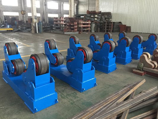 Motorized Moving Sand Blasting Automatic Pipe Roller For Welding 400×120mm Rubber Wheels