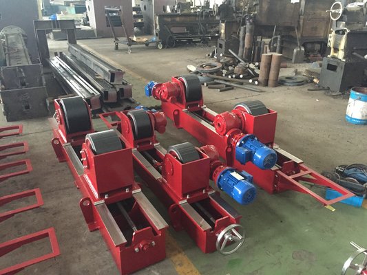 Adjustable Welding Turning Rolls Manual Screw With Steel / Rubber Wheel