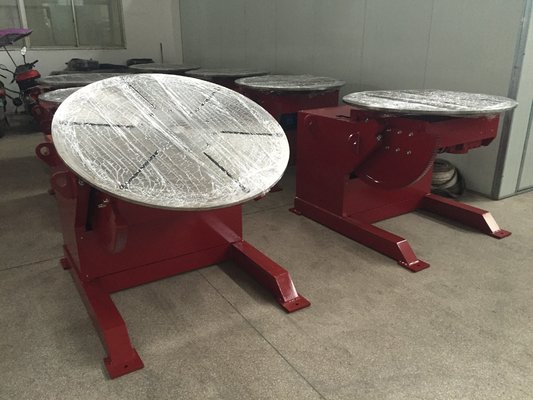 Red Painting Elevating Welding Positioner Motorized Pipe Turning 360° Rotating