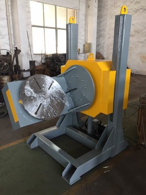 L Shaped Elevating Welding Positioner 600mm Dia Table / Hydraulic Lifting Stroke
