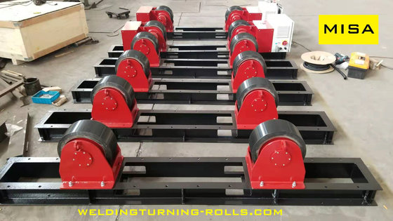 Automatic VFD Control Pipe Turning Rollers 20 Ton Capacity Polyurethane Wheel