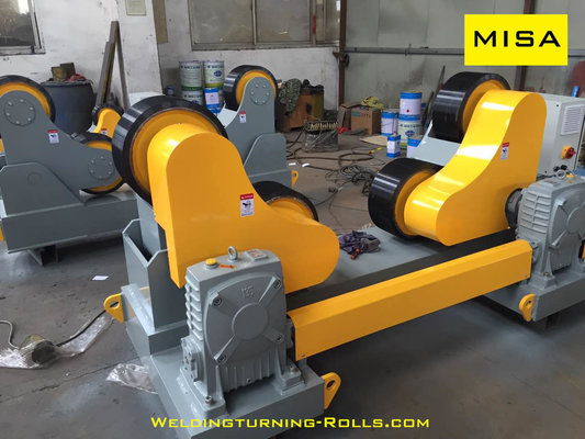 60 Ton Self Aligning Welding Rotator VFD Control For Pressure Vessel Fabricate