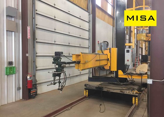 Fixed Welding Cloumn And Boom With Flange Welding And Saw System