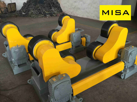 Yellow Tank Vessel Tube Self Aligning Welding Rotator With 6-60m / H Wheel Velocity