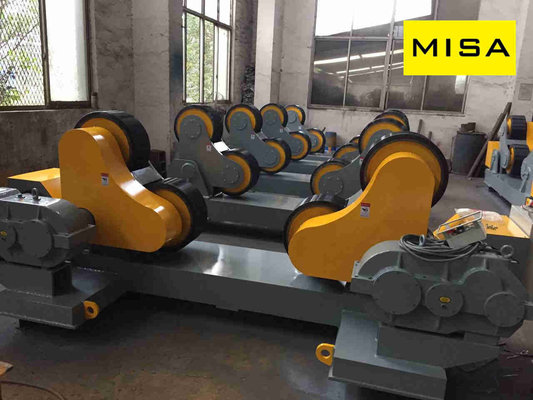 Yellow Tank Vessel Tube Self Aligning Welding Rotator With 6-60m / H Wheel Velocity