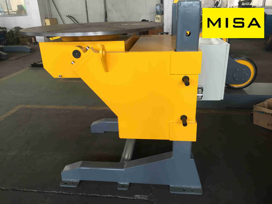20T Yellow Elevating Welding Positioner With Vertical Turning Table And Five JAWS Chuck