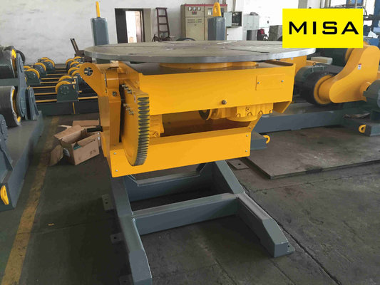 20T Yellow Elevating Welding Positioner With Vertical Turning Table And Five JAWS Chuck