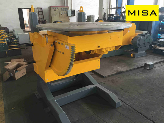 20T Yellow Elevating Welding Positioner With Vertical Turning Table And Five JAWS Chuck