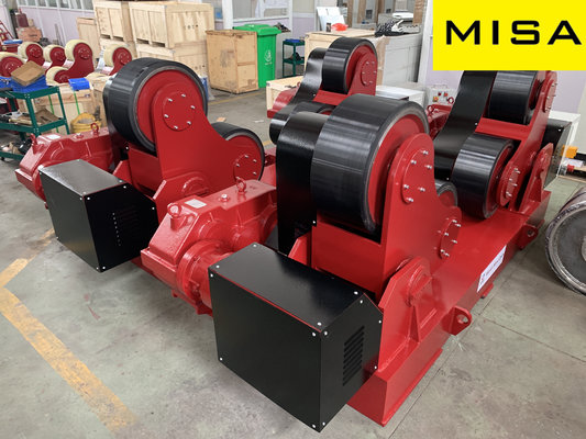 80T Double Drive Self Aligning Welding Rotator With Polyurethane Wheels