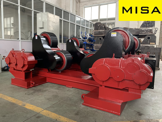80T Double Drive Self Aligning Welding Rotator With Polyurethane Wheels